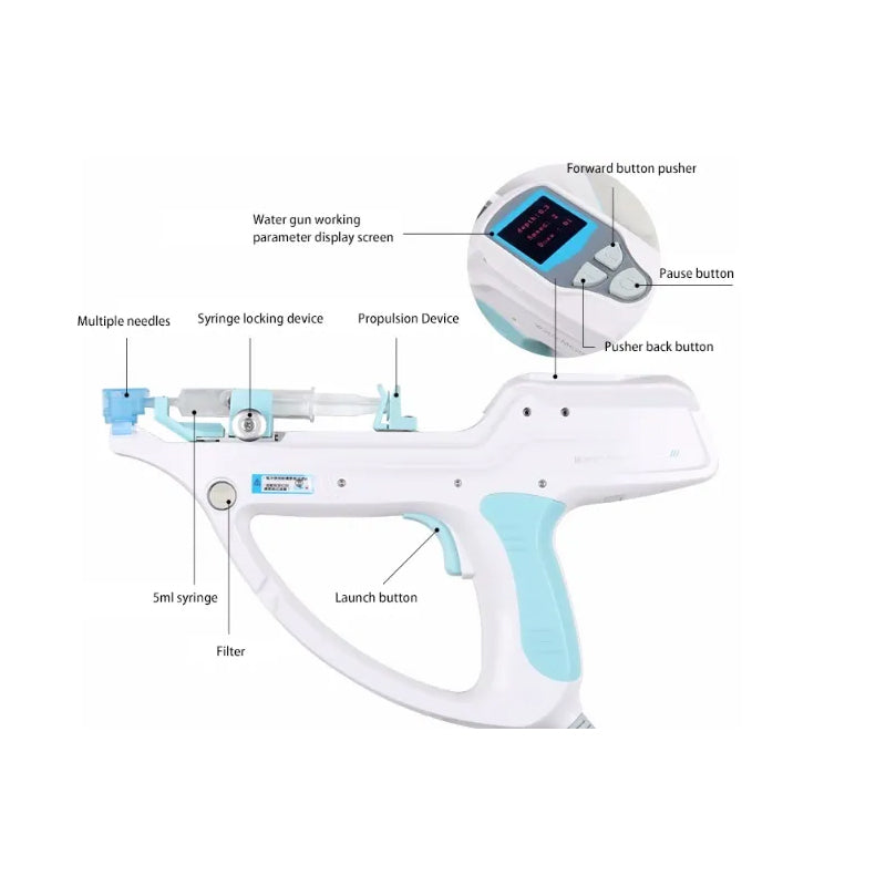 Professional Water Mesotherapy Gun Meso Injector PRP Multiple Needles ...
